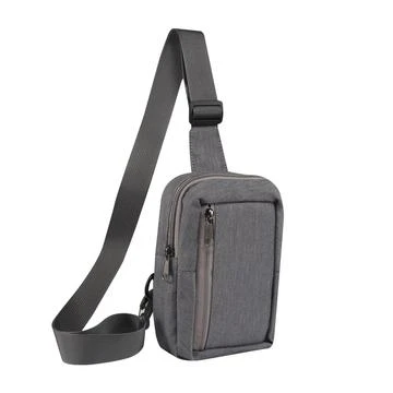WATER-RESISTANT NYLON CHEST AND SHOULDER PHONE BAG – FITS 6.5" - 7.2" PHONES - DARK GREY