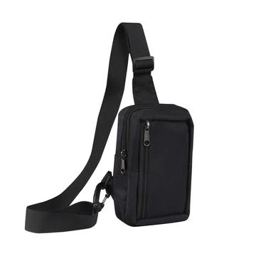 WATER-RESISTANT NYLON CHEST AND SHOULDER PHONE BAG - FITS 6.5" - 7.2" PHONES - BLACK