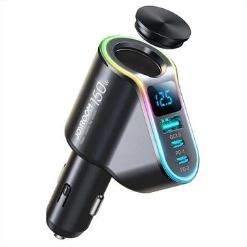 JOYROOM JR-CL21 4-IN-1 FAST CAR CHARGER - USB-A QC3.0 & 2X USB-C PD - 150W - BLACK