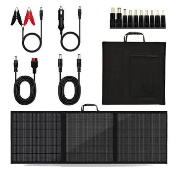 100W PORTABLE 3-FOLD SOLAR PANEL AND CHARGER FOR CAMPING AND HIKING - IP65 - BLACK