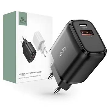 TECH-PROTECT C20W 2-PORT WALL CHARGER - PD20W, QC3.0