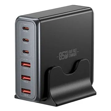 ESSAGER 85W 6-PORT GAN CHARGING STATION - BLACK