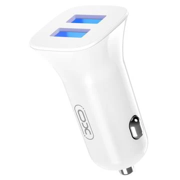 XO CC31 DUAL USB CAR CHARGER - 2.4A - WHITE
