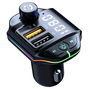 RGB BLUETOOTH FM PREDAJNIK / BRZI AUTO PUNJAČ ZTB-A10 - 20W - CRNI