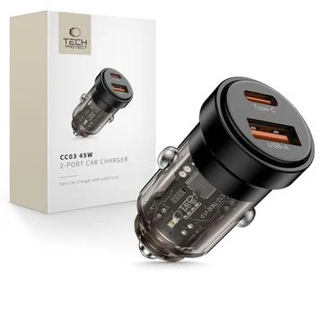 TECH-PROTECT CC03 45W DUAL-PORT CAR CHARGER - BLACK