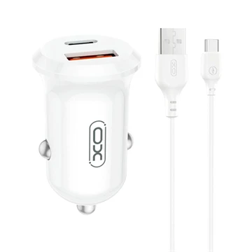 XO CC69 30W DUAL-PORT CAR CHARGER WITH USB-C CABLE