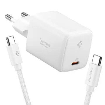 SPIGEN EE451EU ESSENTIAL 45W GAN PRO USB-C WALL CHARGER WITH 100W USB-C CABLE