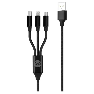 FOREVER 3-U-1 PLETENI USB KABL ZA PUNJENJE - 1.2 M