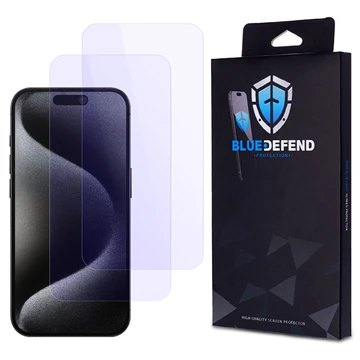 IPHONE 15 PRO MAX BLUEDEFEND ANTI-BLUE LIGHT TEMPERED GLASS SCREEN PROTECTOR - 2 PCS.