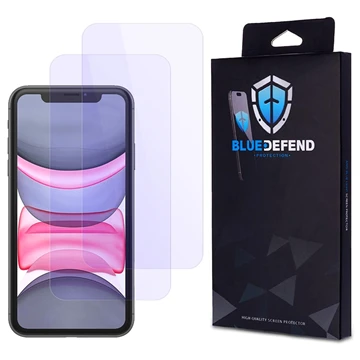 IPHONE 11 BLUEDEFEND ANTI-BLUE LIGHT TEMPERED GLASS SCREEN PROTECTOR - 2 PCS.