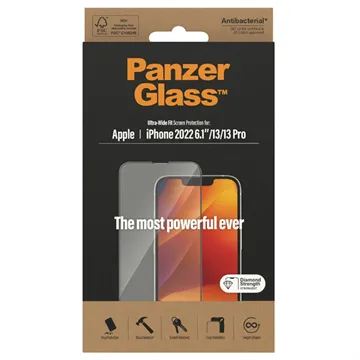 PANZERGLASS ULTRA-WIDE FIT IPHONE 13/13 PRO/14 ZAŠTITNO STAKLO - CRNO - 9H