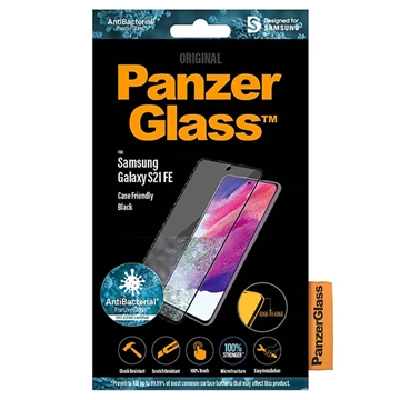 SAMSUNG GALAXY S21 FE 5G PANZERGLASS ANTIBACTERIAL ZAŠTITNO STAKLO - CASE FRIENDLY - CRNE IVICE - 9H