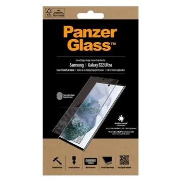 PANZERGLASS CF ANTIBACTERIAL SAMSUNG GALAXY S22 ULTRA 5G ZAŠTITNO STAKLO - CRNO - 9H