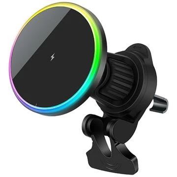 MAGNETIC WIRELESS CHARGER / AIR VENT CAR HOLDER W. RGB OJD-121