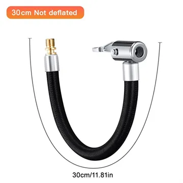 DURABLE ANTI-WEAR TIRE INFLATOR HOSE FOR CAR, BIKE & MOTORCYCLE - 30CM