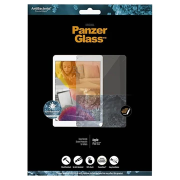 IPAD 10.2 2019/2020/2021 PANZERGLASS ANTIBACTERIAL ZAŠTITNO STAKLO - CASE FRIENDLY - CRNE IVICE - 9H