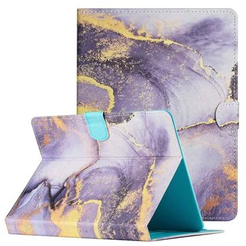 UNIVERSAL MARBLE PATTERN TABLET FOLIO CASE - 10" - PURPLE