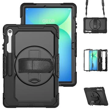 SAMSUNG GALAXY TAB S10 FE+ TECH-PROTECT SOLID360 HYBRID CASE W. STRAP - BLACK