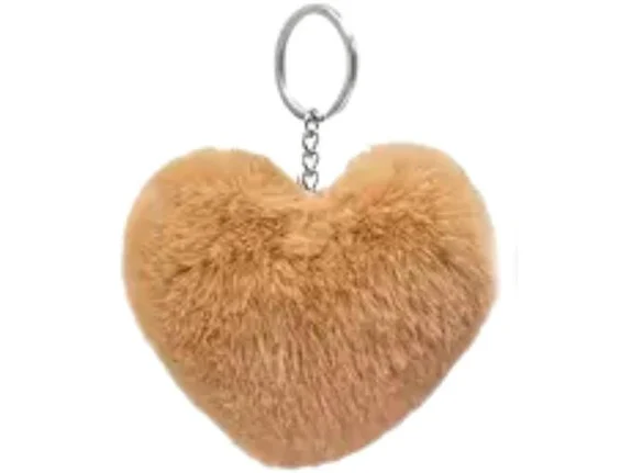 Etnoria Fluffy krzneno srce privezak za ključeve, ručno izrađen, dekorativni, unikatni poklon