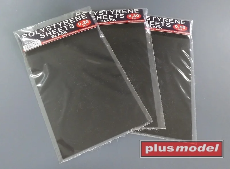 PLUS MODEL Plastic plates black 0,3 mm