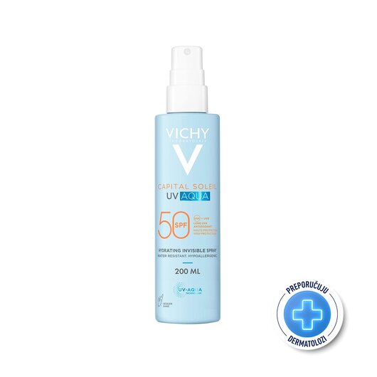 CAPITAL SOLEIL UV AQUA HIDRIRAJUĆI SPREJ ZA LICE I TELO SPF50 VISOKA ZAŠTITA 200ml