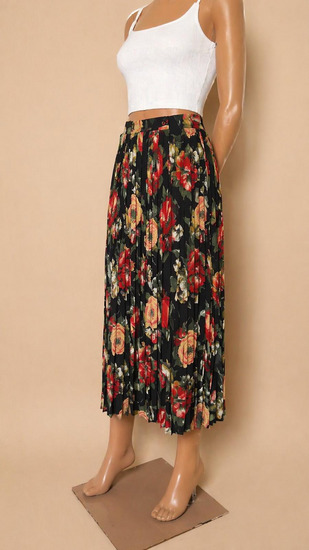 Maxi plisirana suknja – cvetni print    M