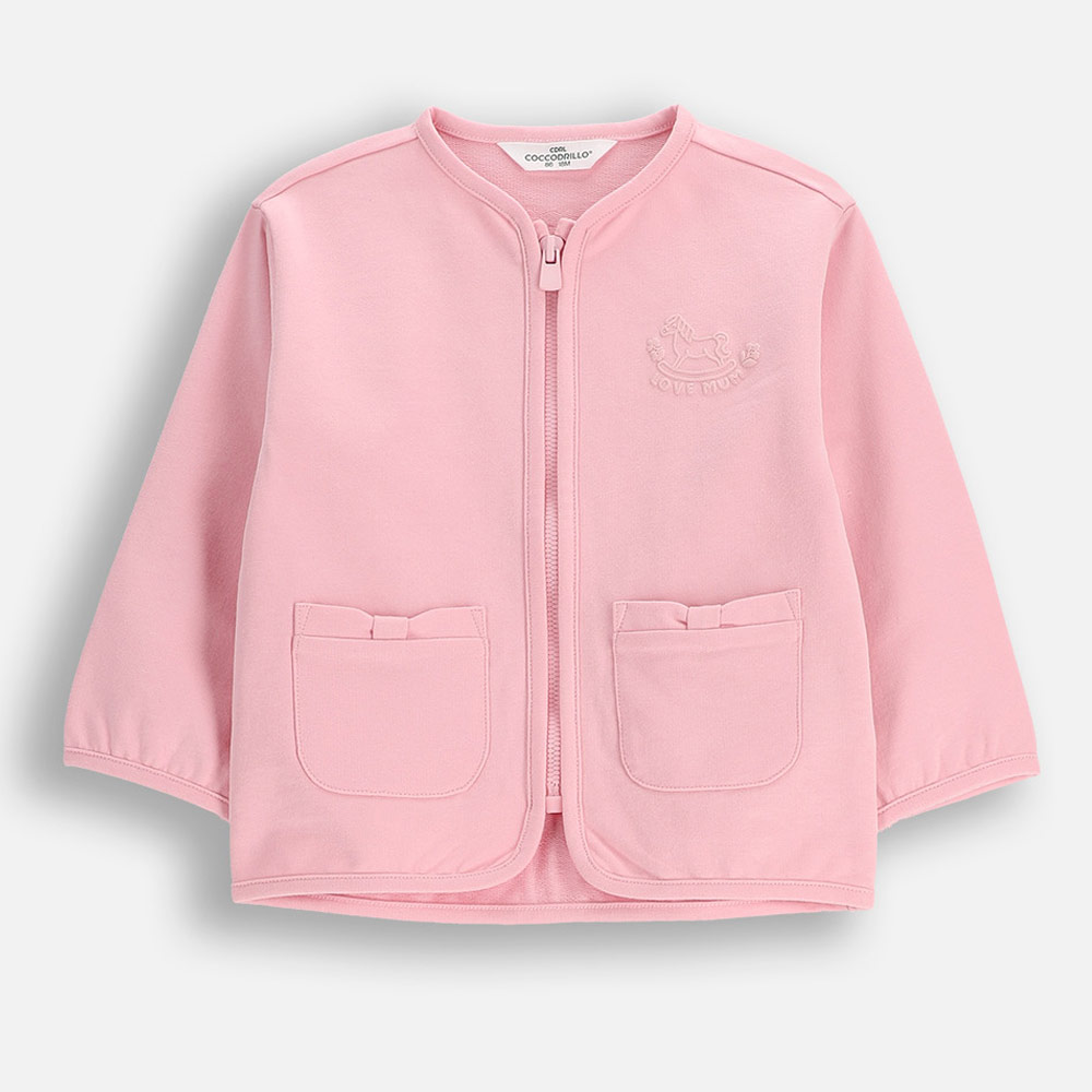 COCCODRILLO FANTASY SPRING GIRL NEWBORN roze zip duks