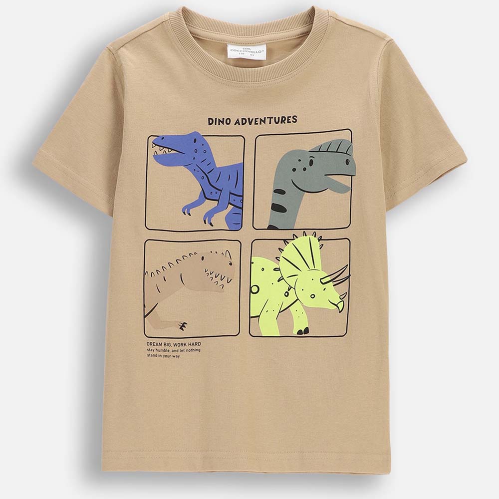 COCCODRILLO NORMCORE BOY KIDS bež majica dinosaurusi