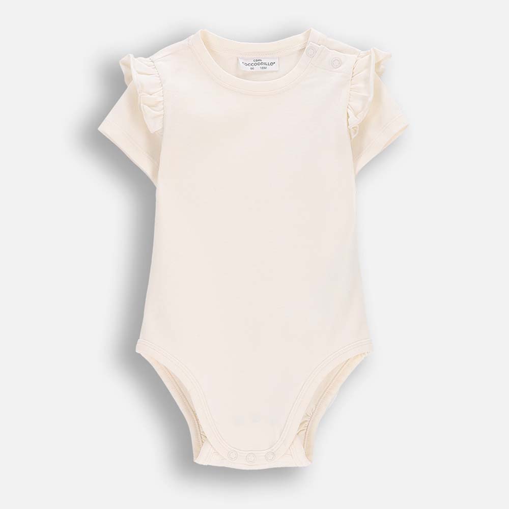 COCCODRILLO FANTASY SPRING GIRL NEWBORN krem bodi sa karnerima