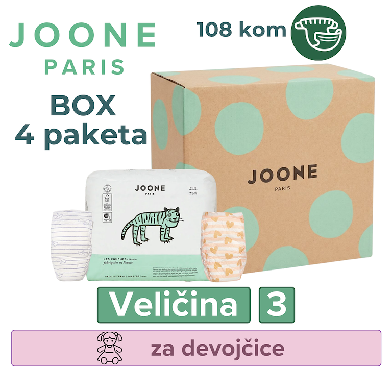 Joone Paris Iconic BOX pelene za devojčice veličina 3