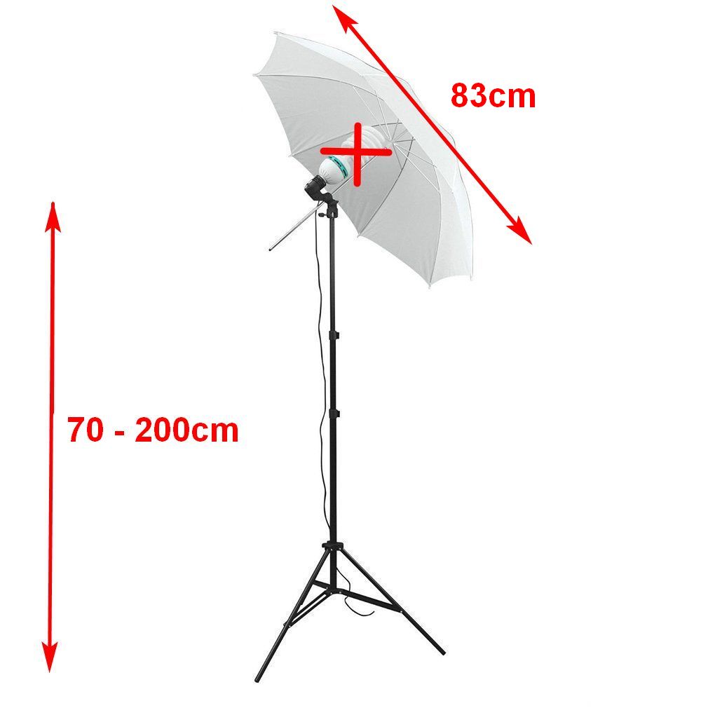 Foto kišobran beli 83cm sa stalkom 200cm