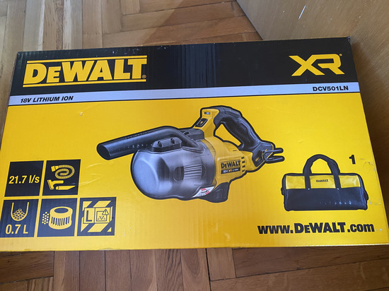 DeWALT aku ručni usisivač 18 V DCV501LN Solo