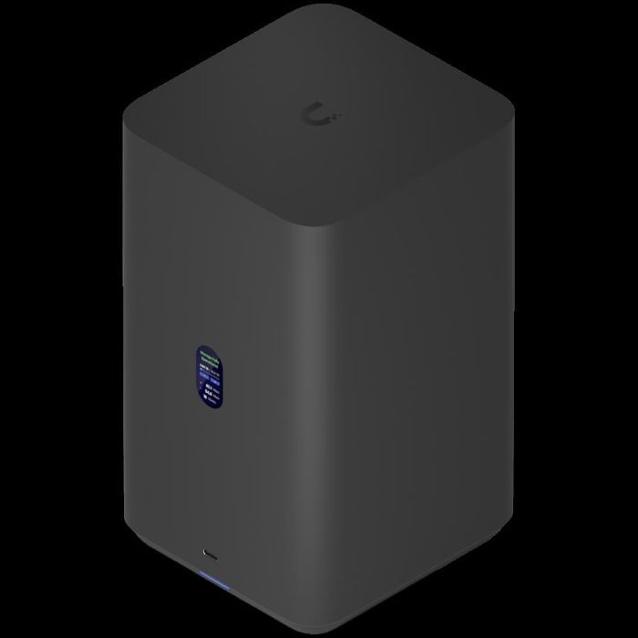 Ubiquiti UniFi UNAS-2-B-EU Network Attached Storage with (2) 3.5inch HDD bays, 2.5 GbE networking, USB-C connectivity, and an included PoE++ adapter, all in a compact footprint, black