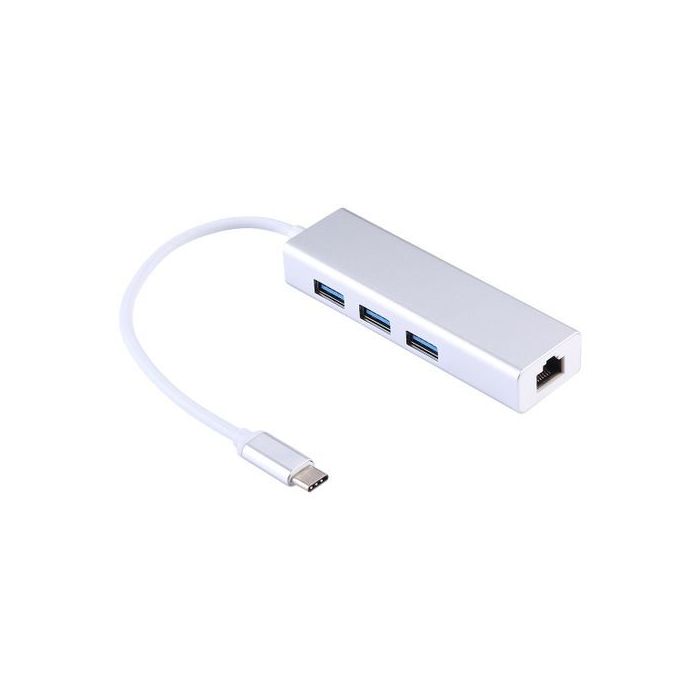 TIP C na 3xHUB 3.0 + RJ45 metal