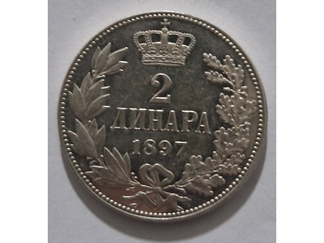 2 dinara 1897 Srebro