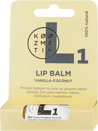 KOOZMETIK
Prirodni balzam za usne - vanila-kokos, 5 ml