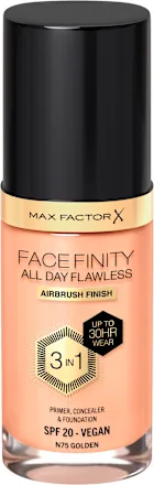 MAX FACTOR
FACE FINITY ALL DAY FLAWLESS 3IN1 tečni puder - N75 Golden, SPF20, 30 ml