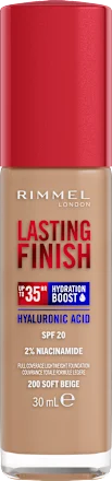 RIMMEL LONDON
Tečni puder Lasting Finish 35H - 200 Soft Beige, SPF 20, 30 ml
