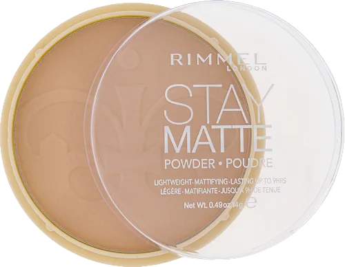 RIMMEL LONDON
Puder u kamenu, STAY MATTE- 005 Silky Beige, 14 g