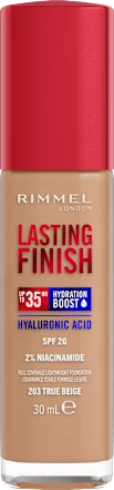 RIMMEL LONDON
Tečni puder Lasting Finish 35H - 203 True Beige, 30 ml