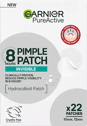 GARNIER PureActive
PureActive 8 HOURS PIMPLE PATCH INVISIBLE flasteri za bubuljice, 22 kom