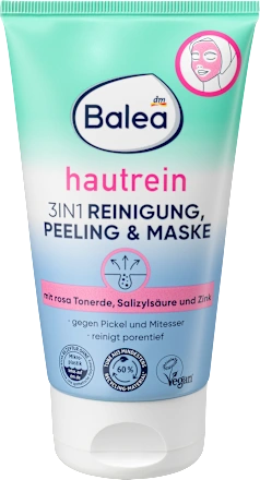 Balea
hautrein piling maska za lice sa roze glinom, 3u1, 150 ml
