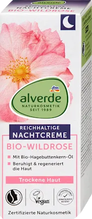 alverde NATURKOSMETIK
Noćna krema za lice - divlja ruža, 50 ml