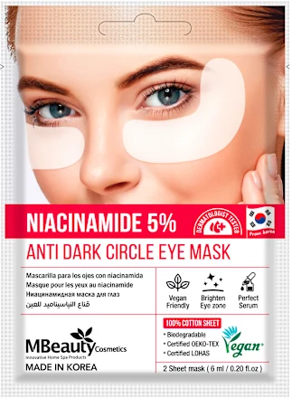 MBeauty
NIACINAMID maska za predeo ispod očiju, 1 kom