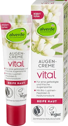 alverde NATURKOSMETIK
Vital krema za predeo oko očiju - peptidi lupine, 15 ml