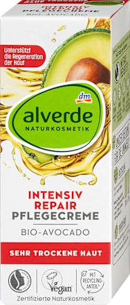 alverde NATURKOSMETIK
Intensive Repair krema za lice – avokado, 50 ml