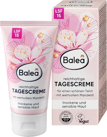 Balea
Hranljiva dnevna krema za suvu i osetljivu kožu - bademovo ulje, SPF 15, 50 ml