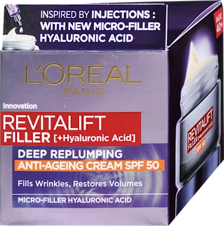 L'ORÉAL PARiS REVITALIFT
Revitalift Filler dnevna krema za lice – SPF 50, 50 ml