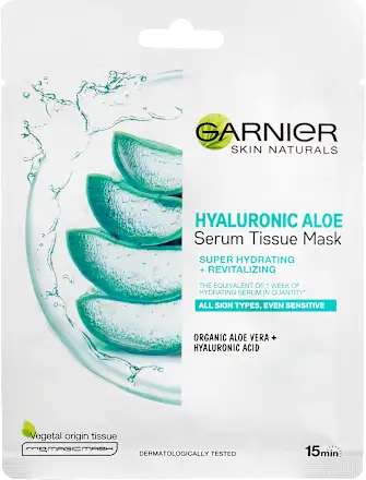 GARNIER SKIN NATURALS
Hyaluronic Aloe maska za lice u maramici, 1 kom