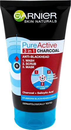 GARNIER PureActive
Pure Active 3u1 maska za lice Charcoal, 150 ml